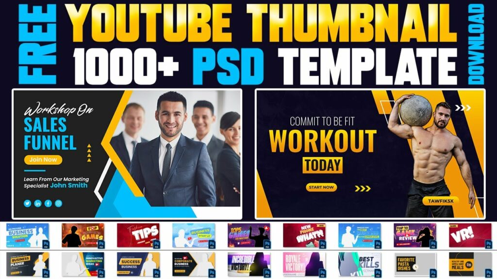 1000+ YouTube Thumbnail Design in PSD Templates - MasterBundles