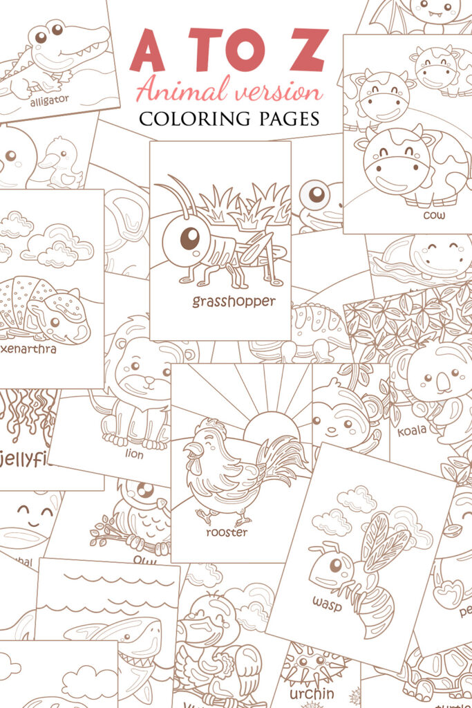 Alphabet A to Z Animal Version Vocabulary School Lesson Letter Reading ...