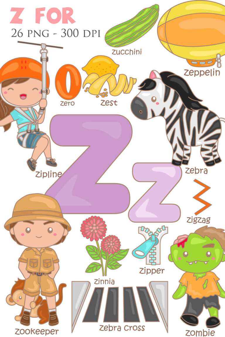 Alphabet Z For Vocabulary School Letter Reading Writing Font Study ...