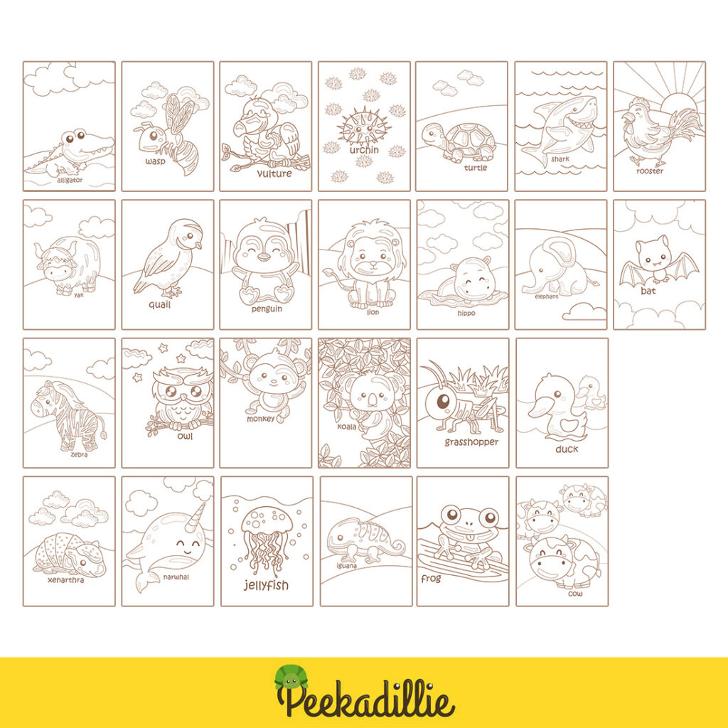 Alphabet A to Z Animal Version Vocabulary School Lesson Letter Reading ...