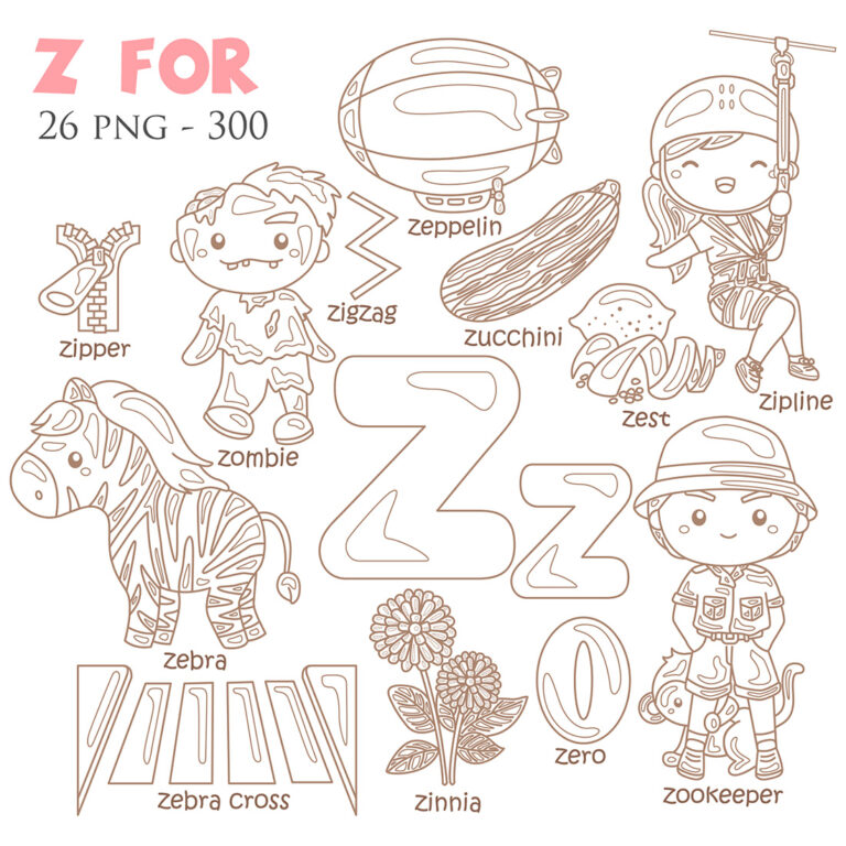 Alphabet Z For Vocabulary School Letter Reading Writing Font Study ...