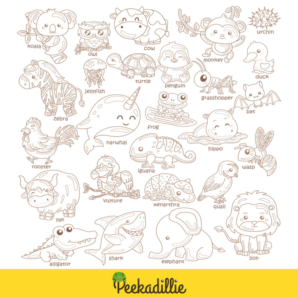 Alphabet A to Z Animal Version Vocabulary School Lesson Letter Reading ...