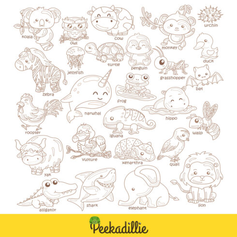 Alphabet A to Z Animal Version Vocabulary School Lesson Letter Reading ...