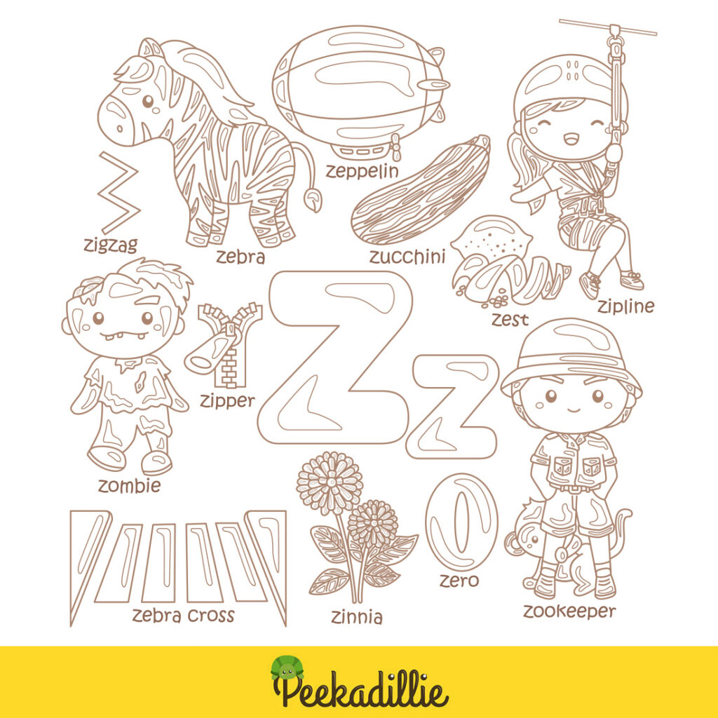 Alphabet Z For Vocabulary School Letter Reading Writing Font Study ...