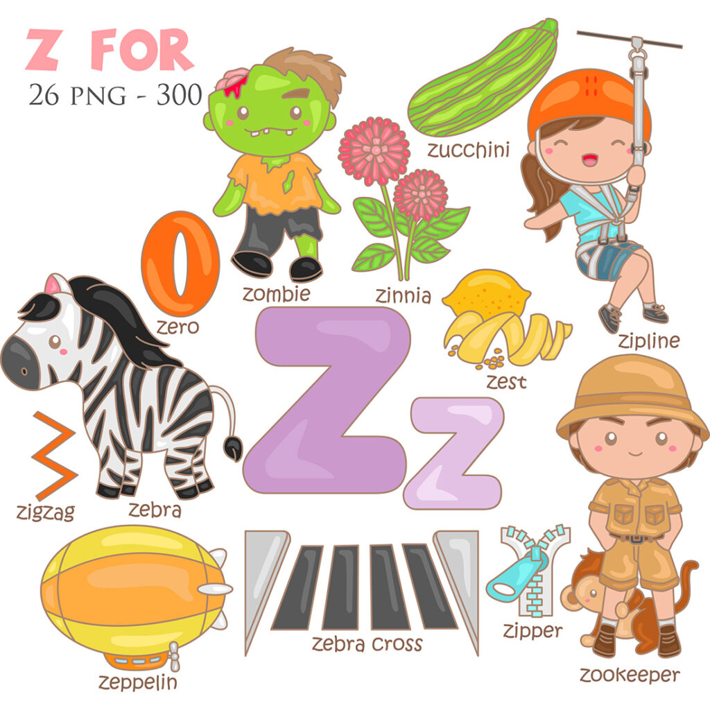 Alphabet Z For Vocabulary School Letter Reading Writing Font Study ...