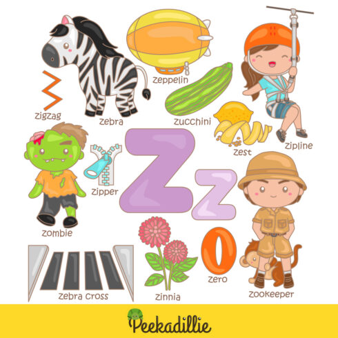 Alphabet Z For Vocabulary School Letter Reading Writing Font Study ...