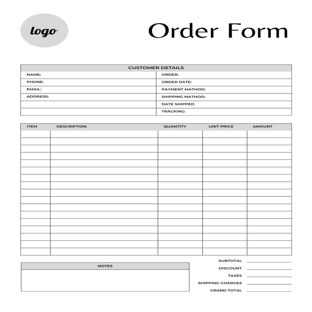 Template Canva order and Informatio, for Client calling card Template ...