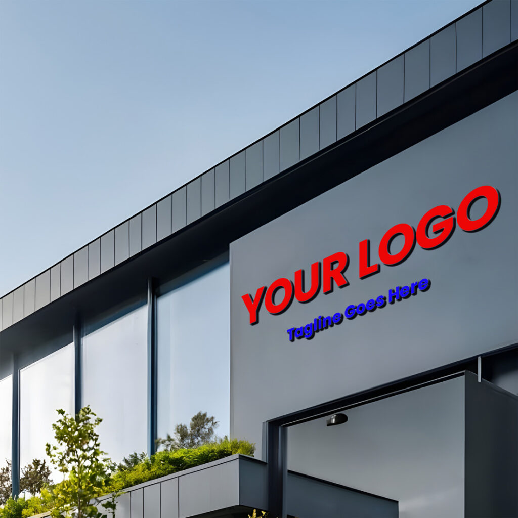 Outdoor wall logo Mockup - MasterBundles