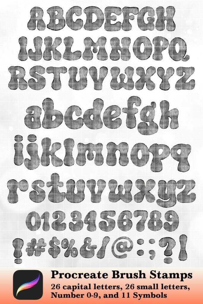 Watercolor Alphabet & Number Brush Stamps Procreate - MasterBundles