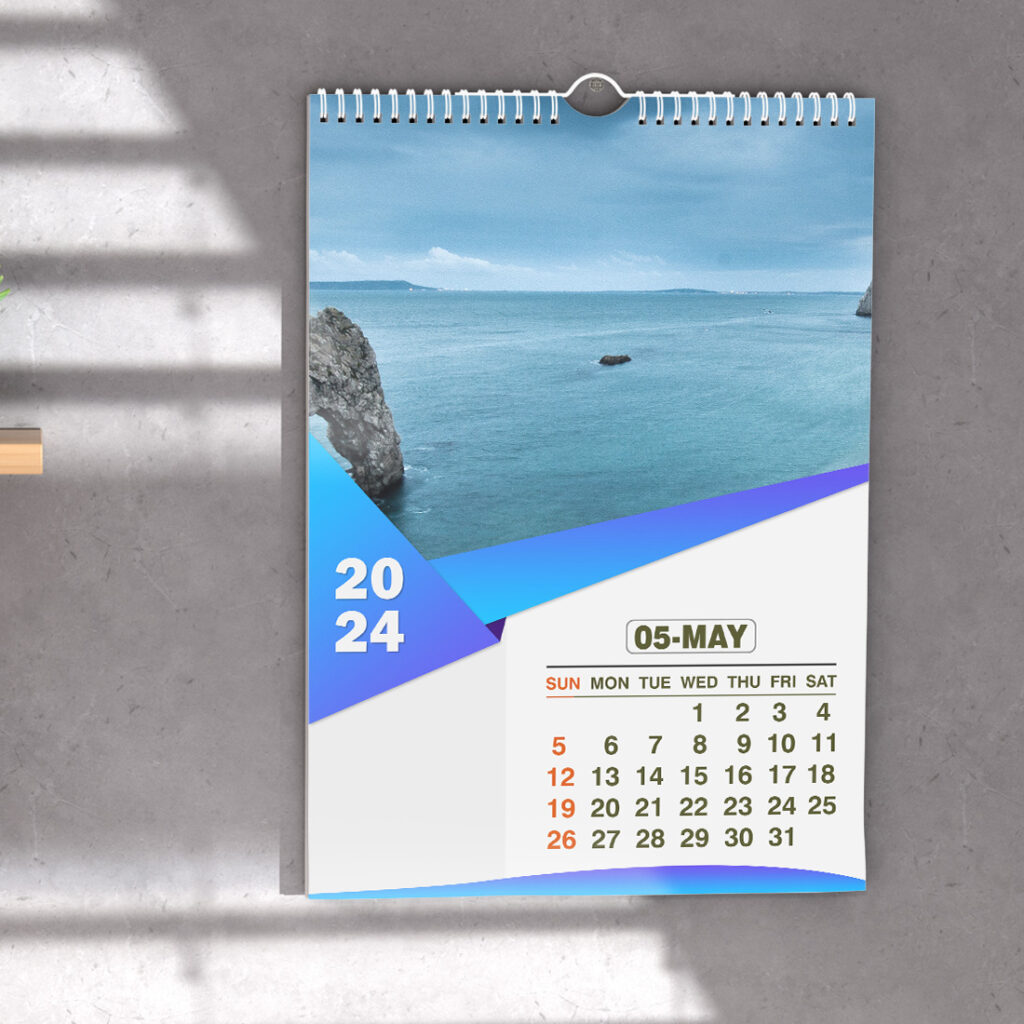 2024 Printable Jpeg Psd Wall Calendar 12 Page Pack - MasterBundles