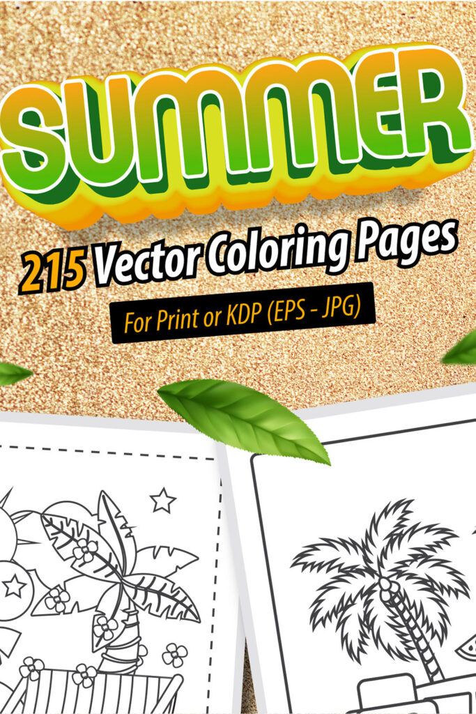 215 Vectors Summer Coloring Pages - MasterBundles