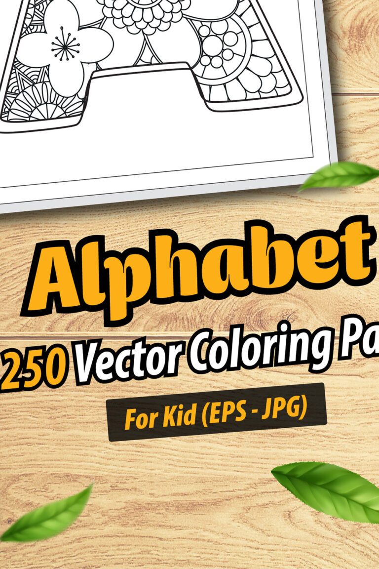 250 Vector Alphabet Coloring Pages - MasterBundles