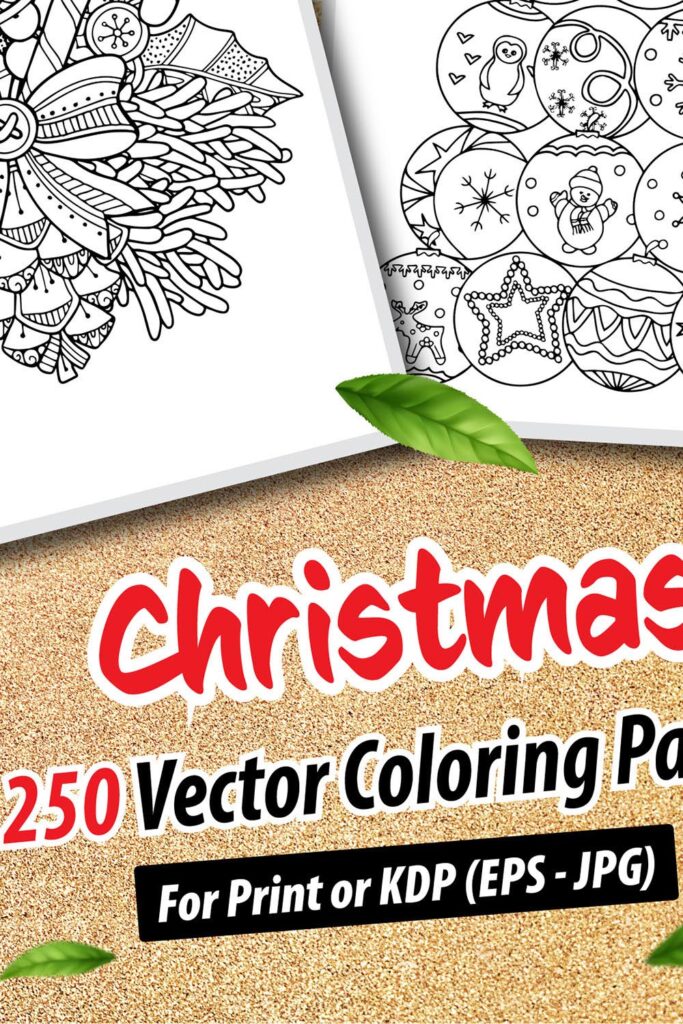 250 Vector Christmas Coloring Pages - MasterBundles