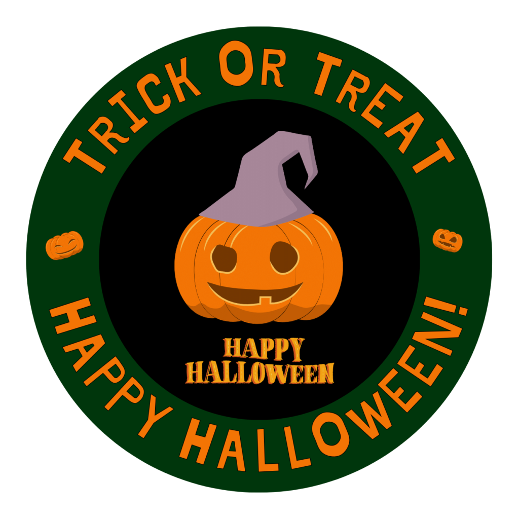 Simple Happy Halloween Circle Sticker - MasterBundles