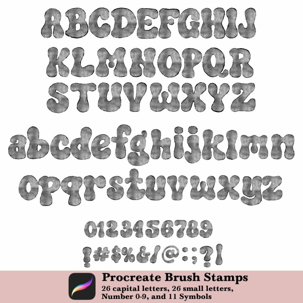 Watercolor Alphabet & Number Brush Stamps Procreate - MasterBundles