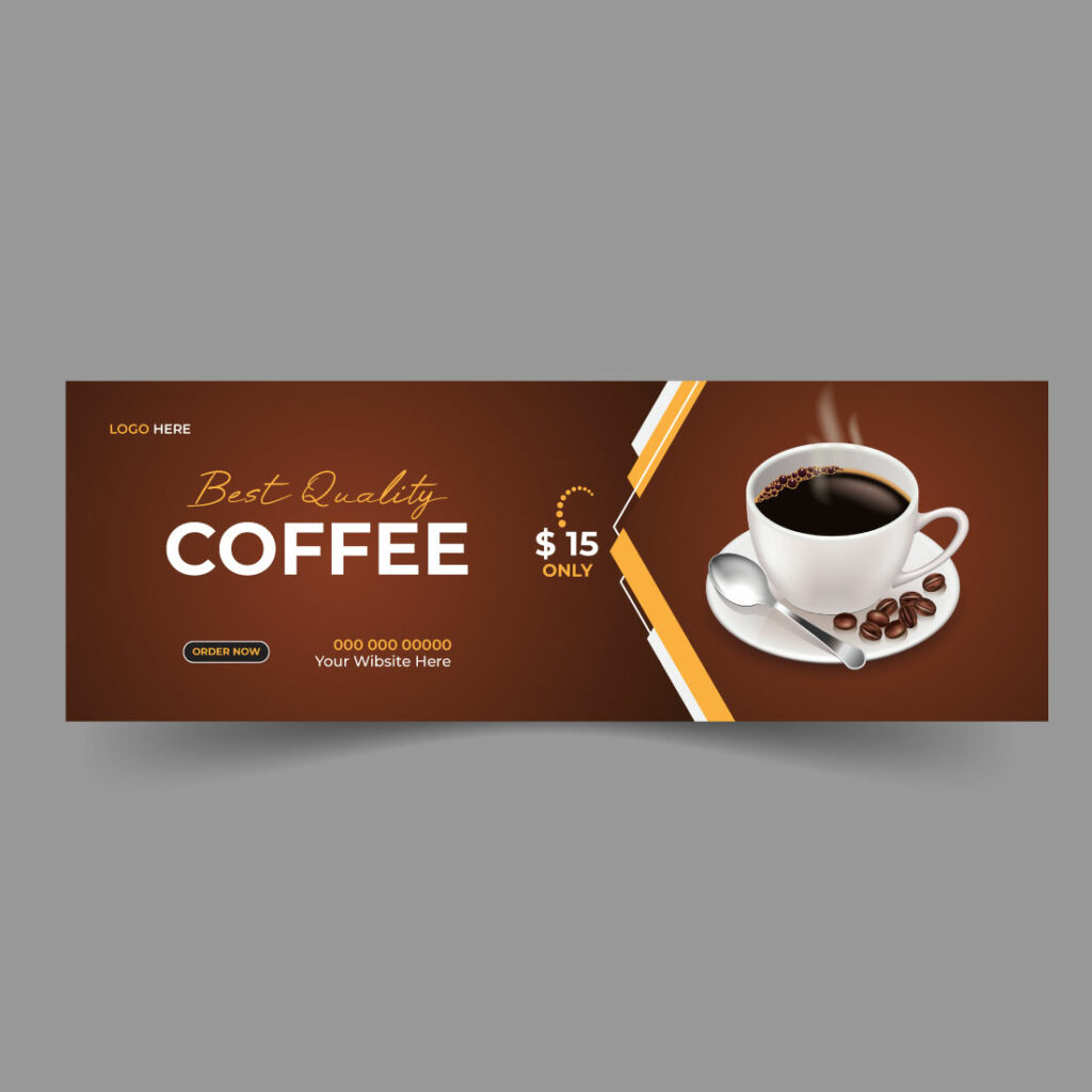 Coffee social media post banner Facebook cover template - MasterBundles