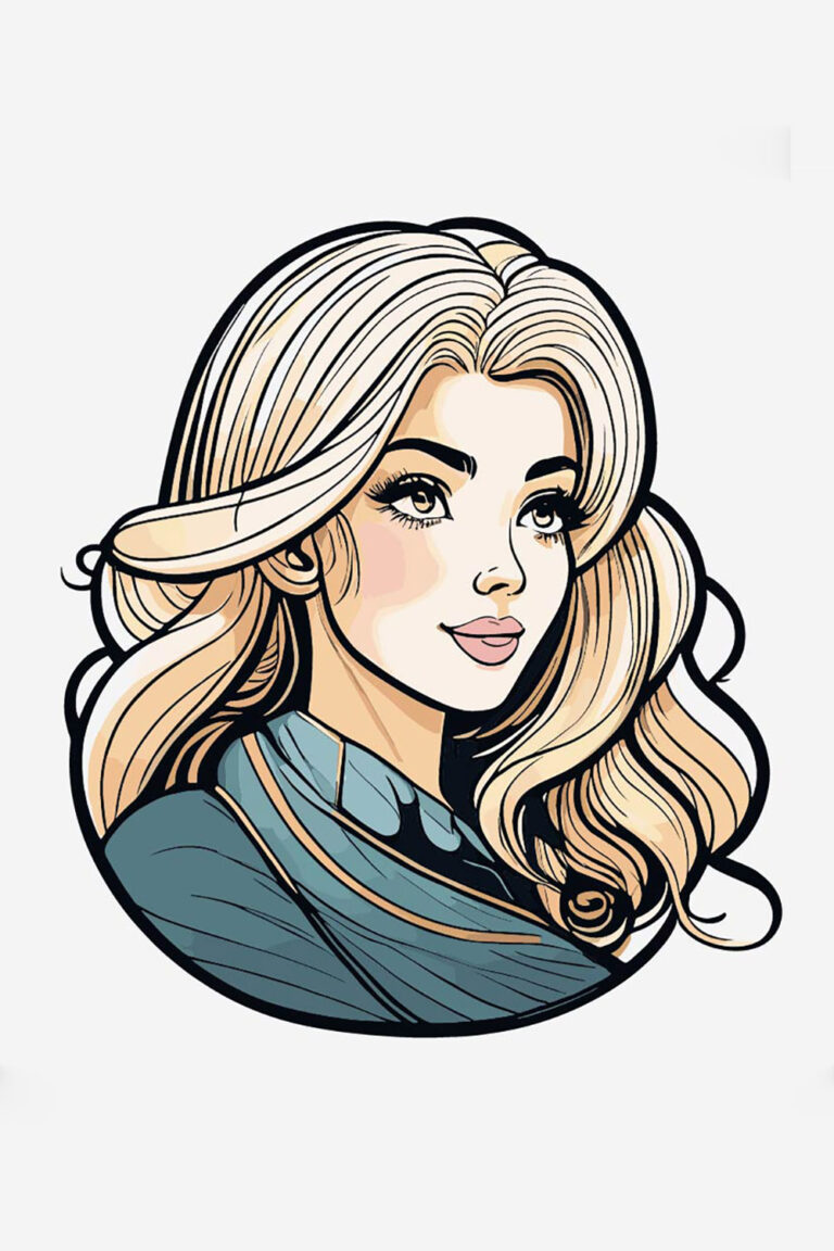 a beautiful girl logo, line artwork vector design. - MasterBundles