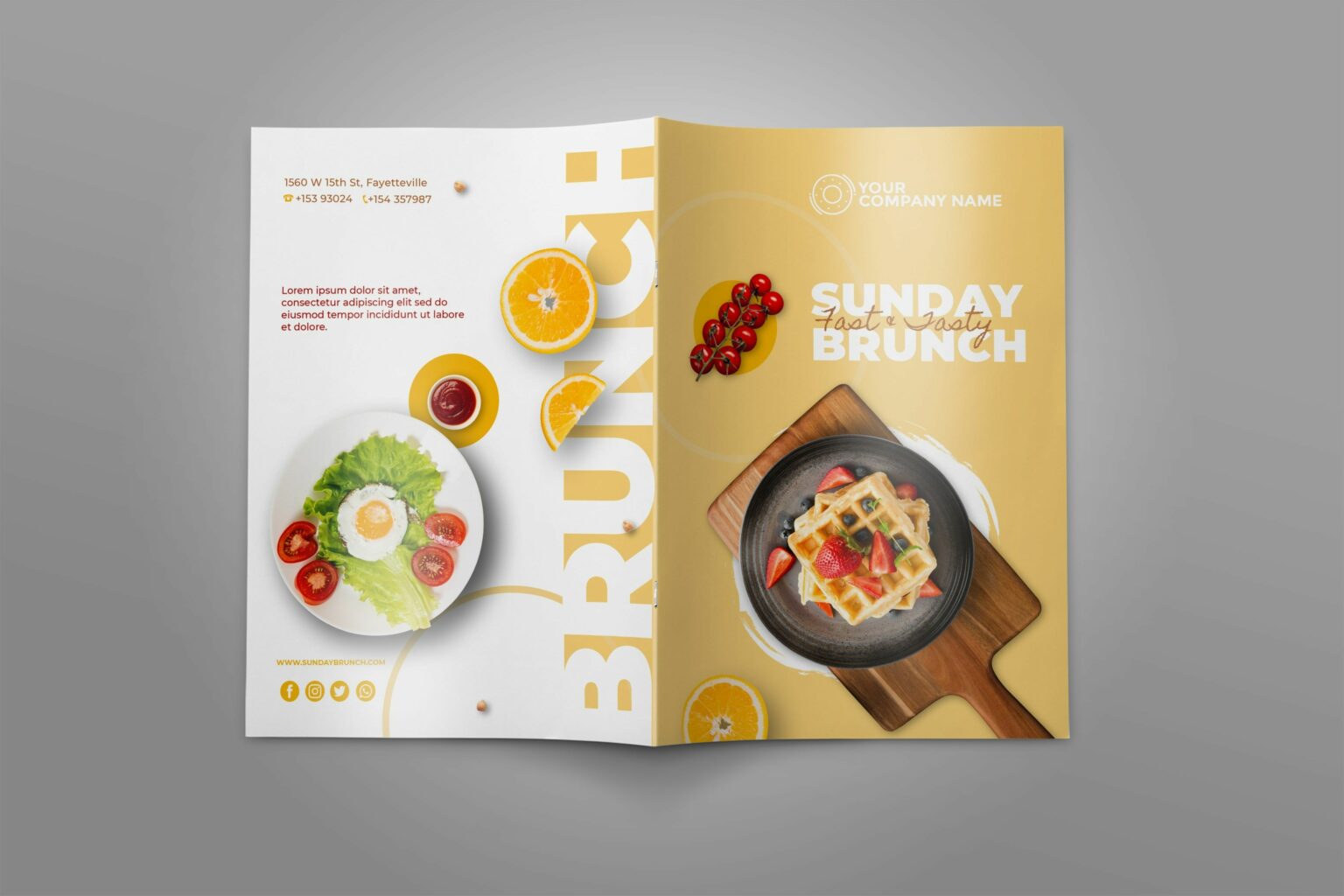 A4 Bifold Brochure Mockup 07 - MasterBundles