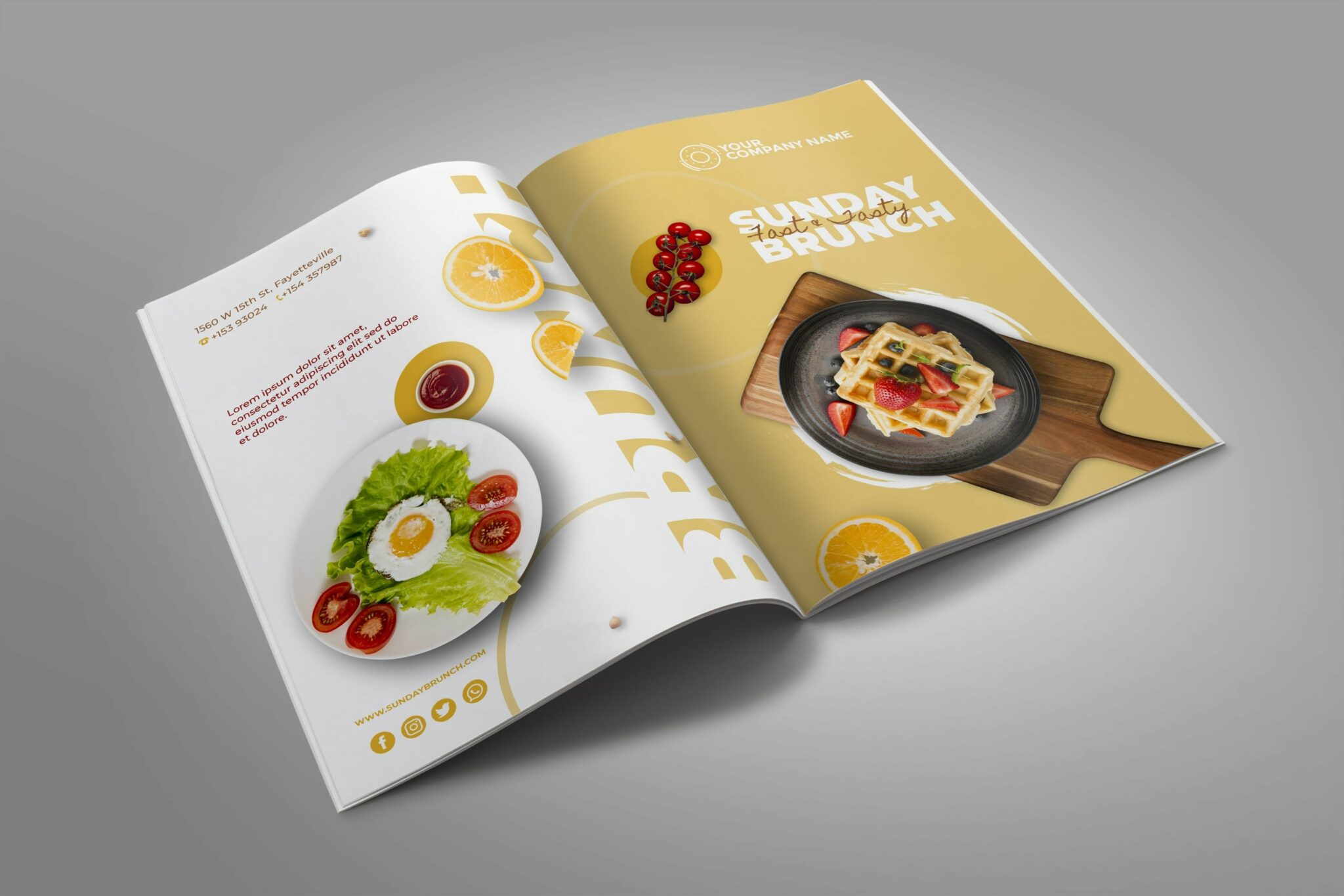 A4 Bifold Brochure Mockup 07 - MasterBundles