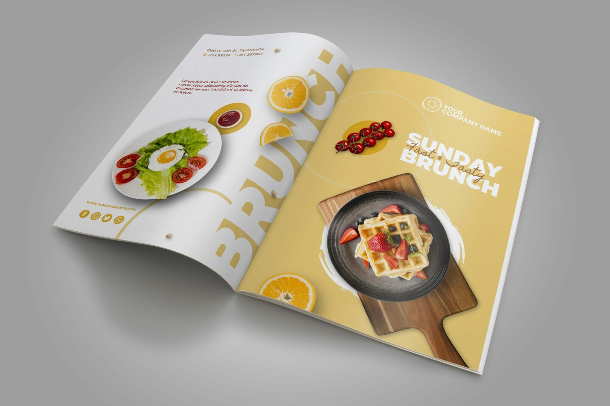 A4 Bifold Brochure Mockup 07 - MasterBundles