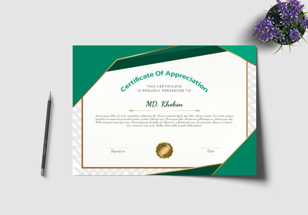 Creative Certificate Design Template - MasterBundles