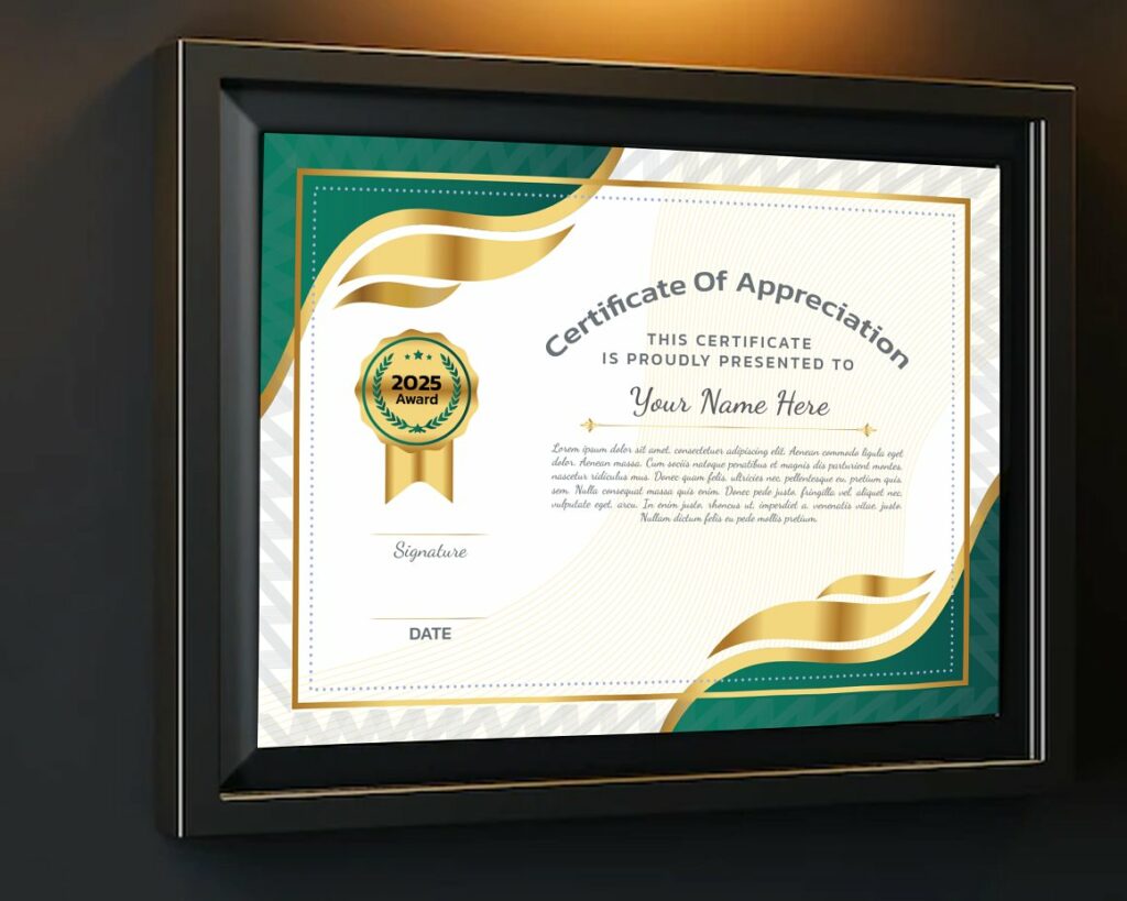 Creative Certificate Design Template V-03 - MasterBundles