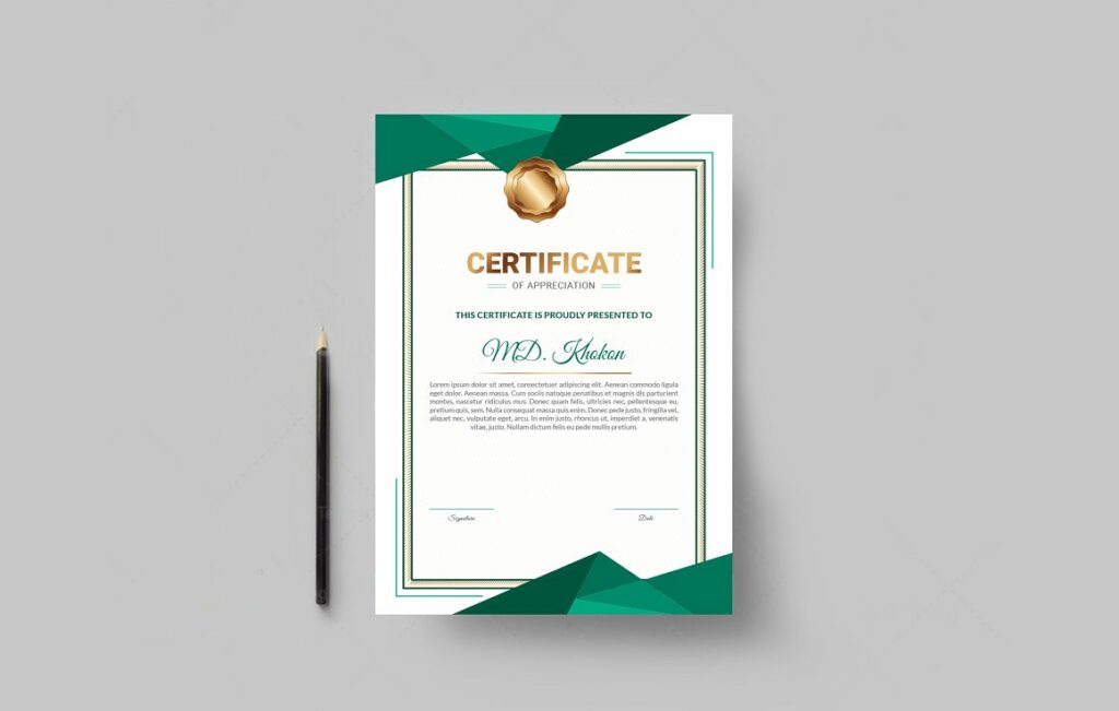 Elegant Certificate Design Template - MasterBundles
