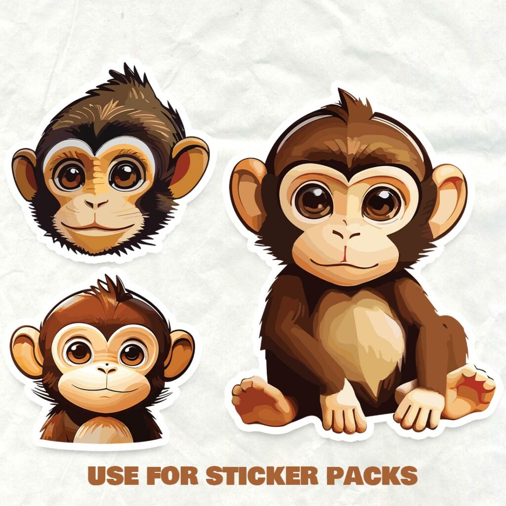 Cute Monkey Pack - MasterBundles