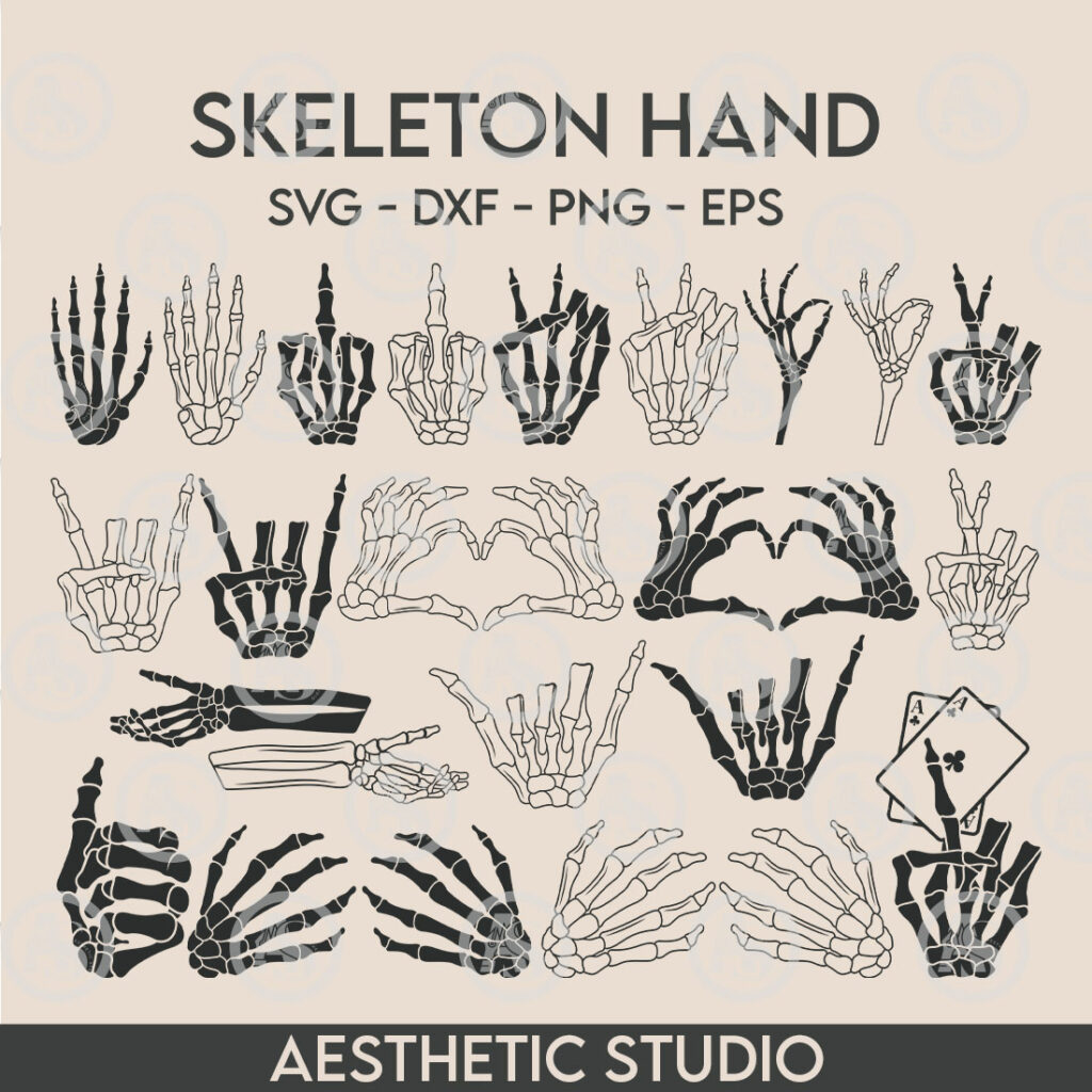 Skeleton Hand Svg