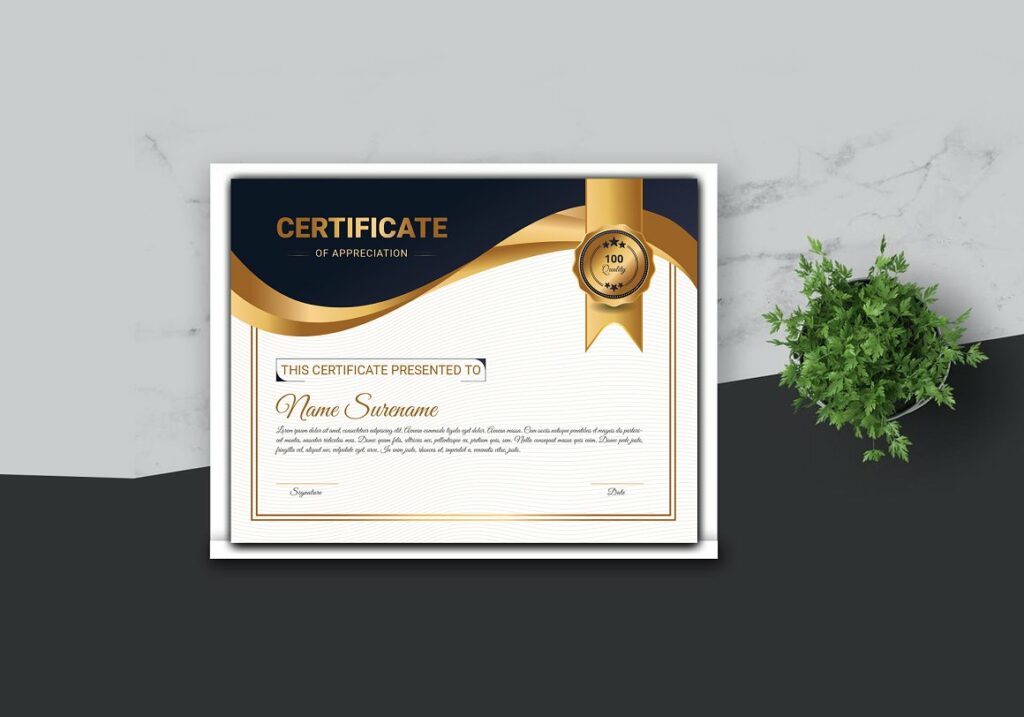 Creative Certificate Design Template - MasterBundles