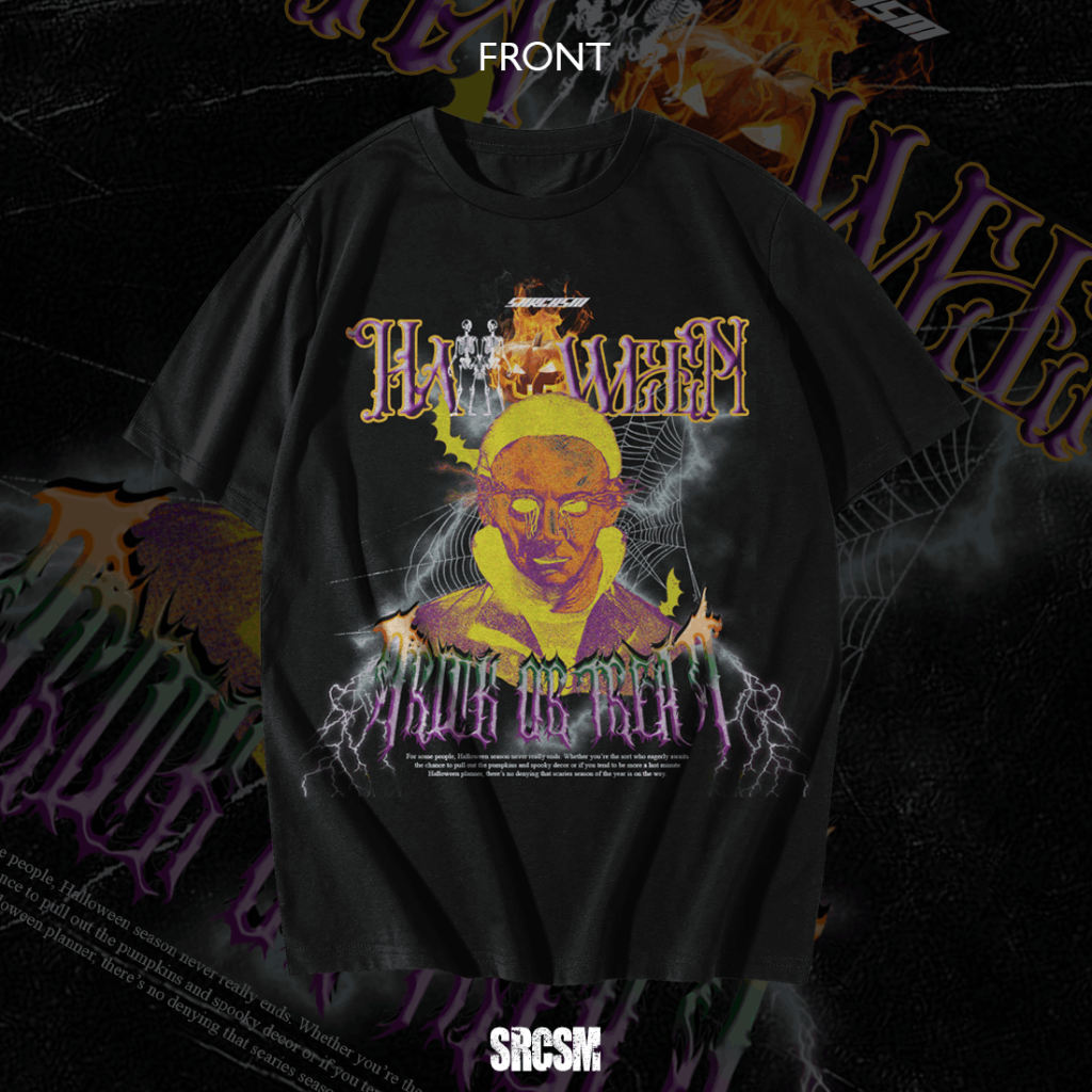 HALLOWEEN STREETWEAR WASHED T-SHIRT DESIGN - MasterBundles