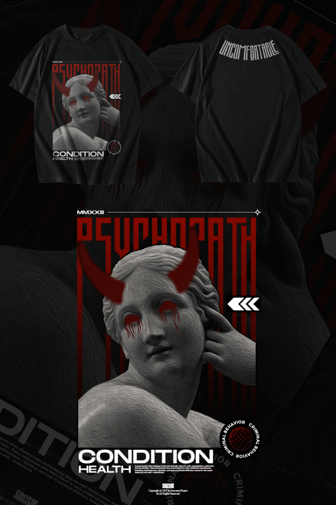 -PSYCHOPATH- MODERN STREETWEAR T-SHIRT DESIGN - MasterBundles
