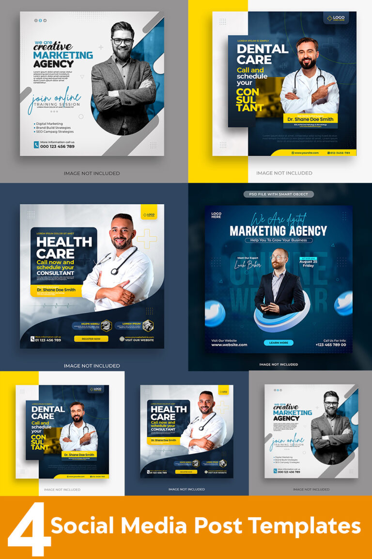 04 Unique & Professional Social Media Post Templates Bundles ...