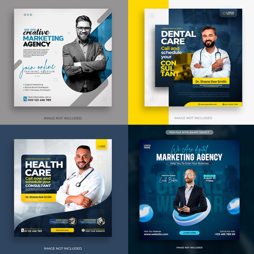 04 Unique & Professional Social Media Post Templates Bundles ...