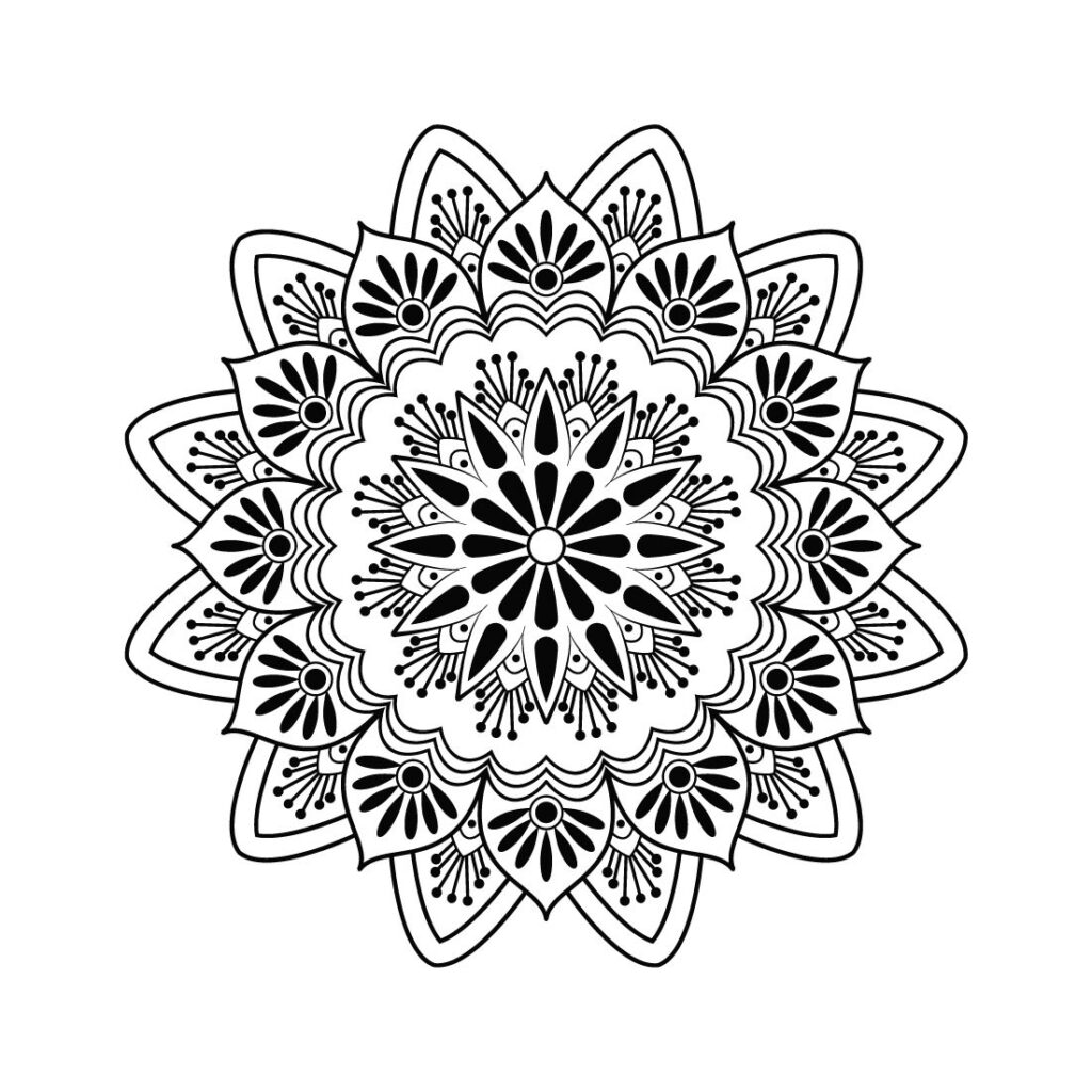Bundle of 10 Flower Mandalas Coloring Book Page - MasterBundles