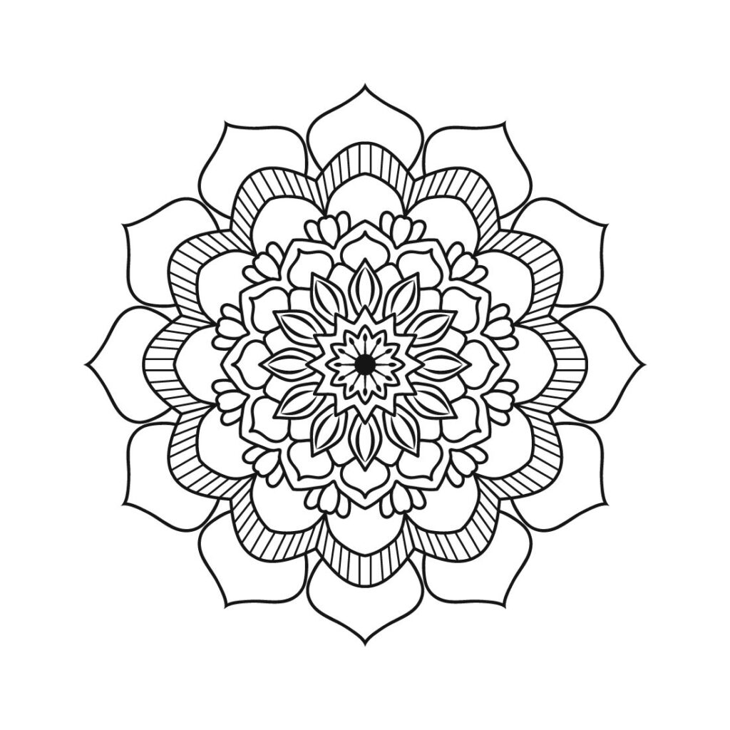 Bundle of 10 Flower Mandalas Coloring Book Page - MasterBundles