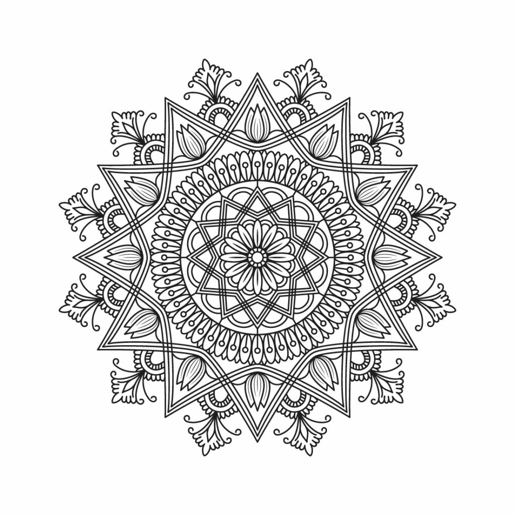 Bundle of 10 Unique Mandalas Coloring Book Page. - MasterBundles