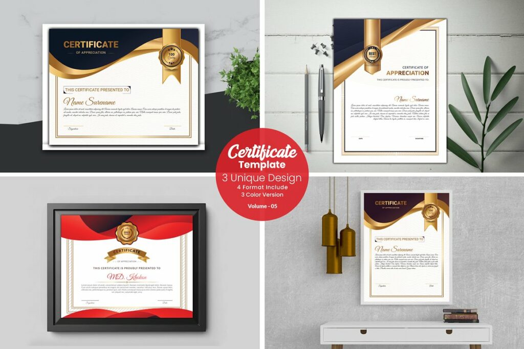 Creative Certificate Design Template - MasterBundles