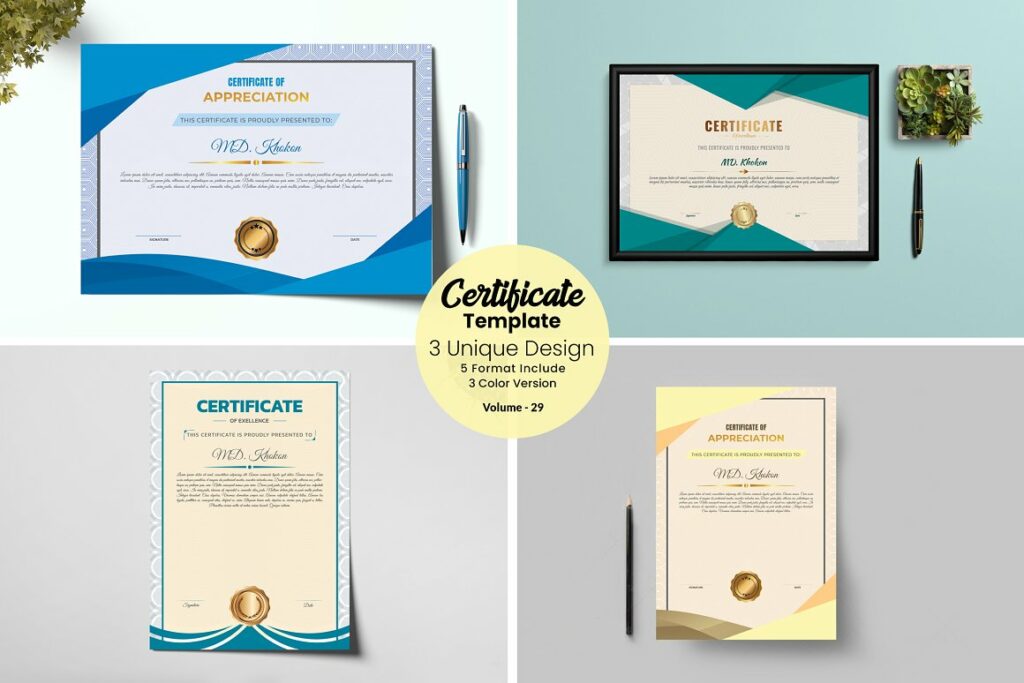 Modern Creative Certificate Design - MasterBundles