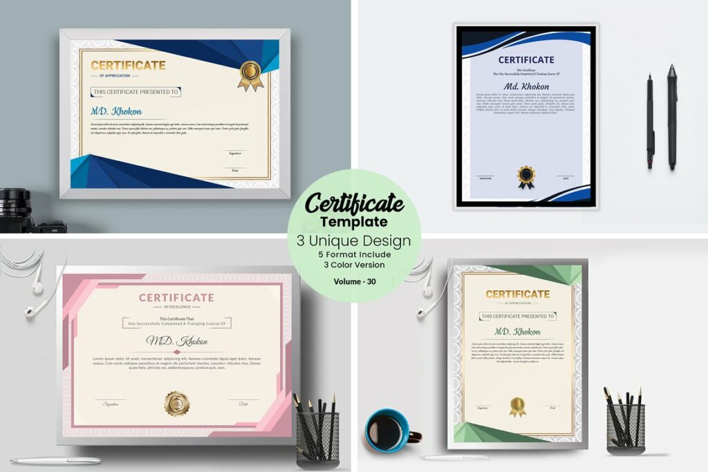 Professional Diploma Certificate V-30 - MasterBundles