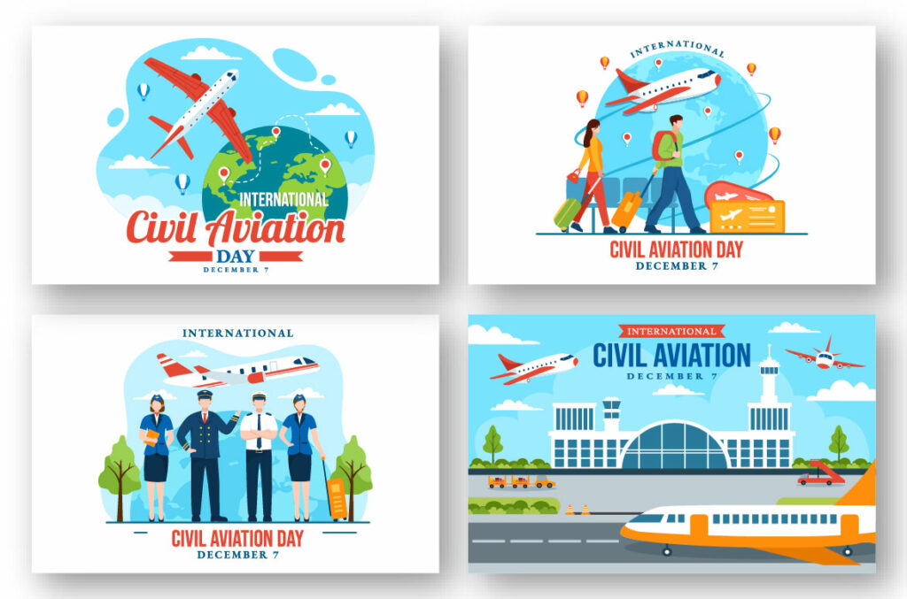 13 Civil Aviation Day Illustration - MasterBundles