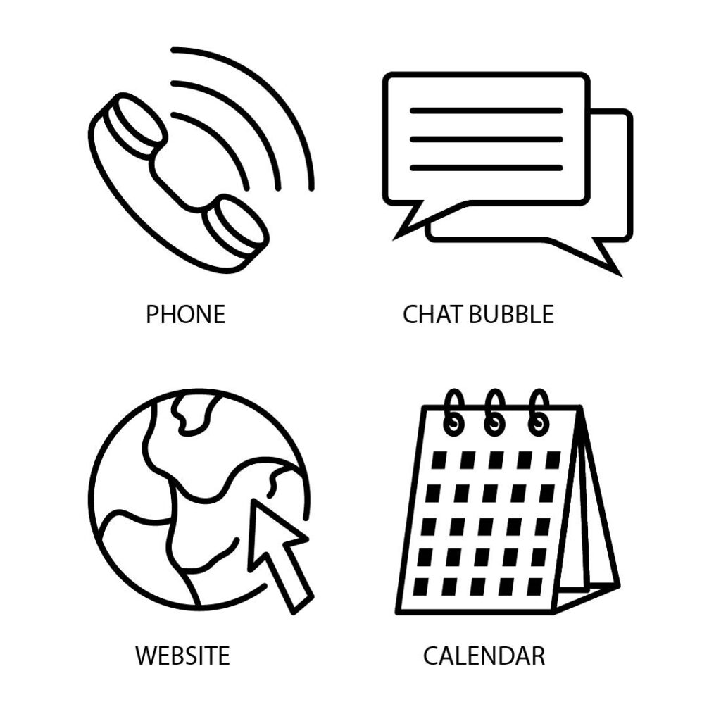 Contact icon line art set Vector, editable and resizable - MasterBundles