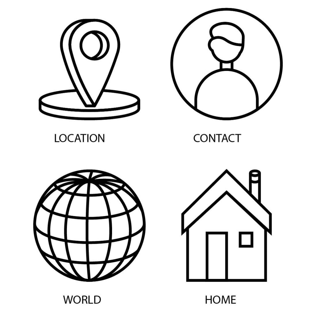 Contact icon line art set Vector, editable and resizable - MasterBundles