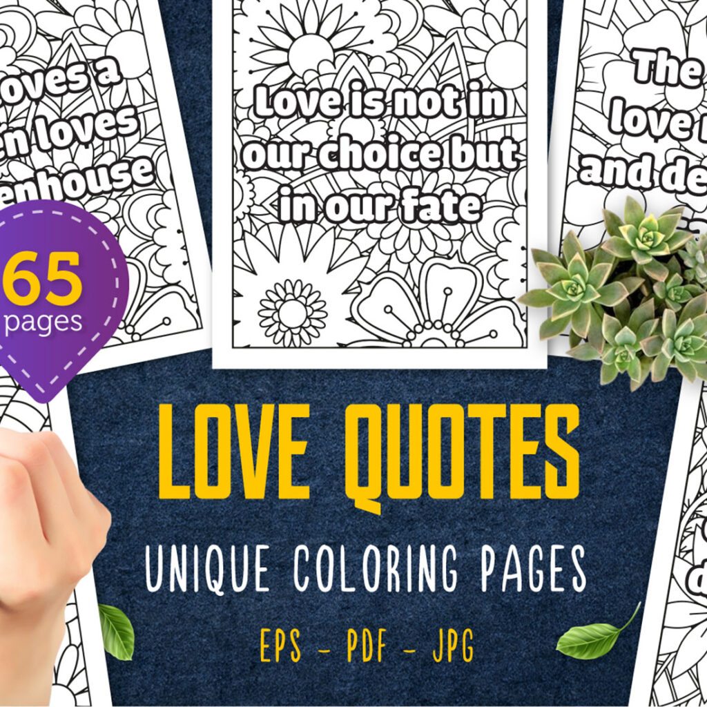 65 Love Quotes Unique Coloring Pages - MasterBundles
