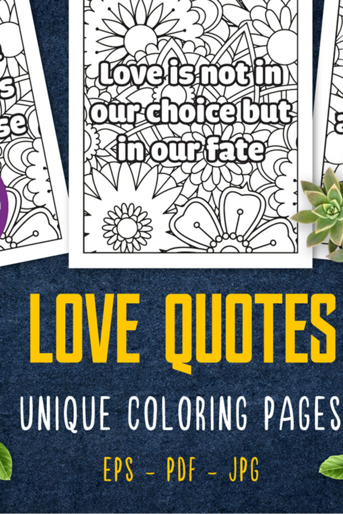 65 Love Quotes Unique Coloring Pages - MasterBundles