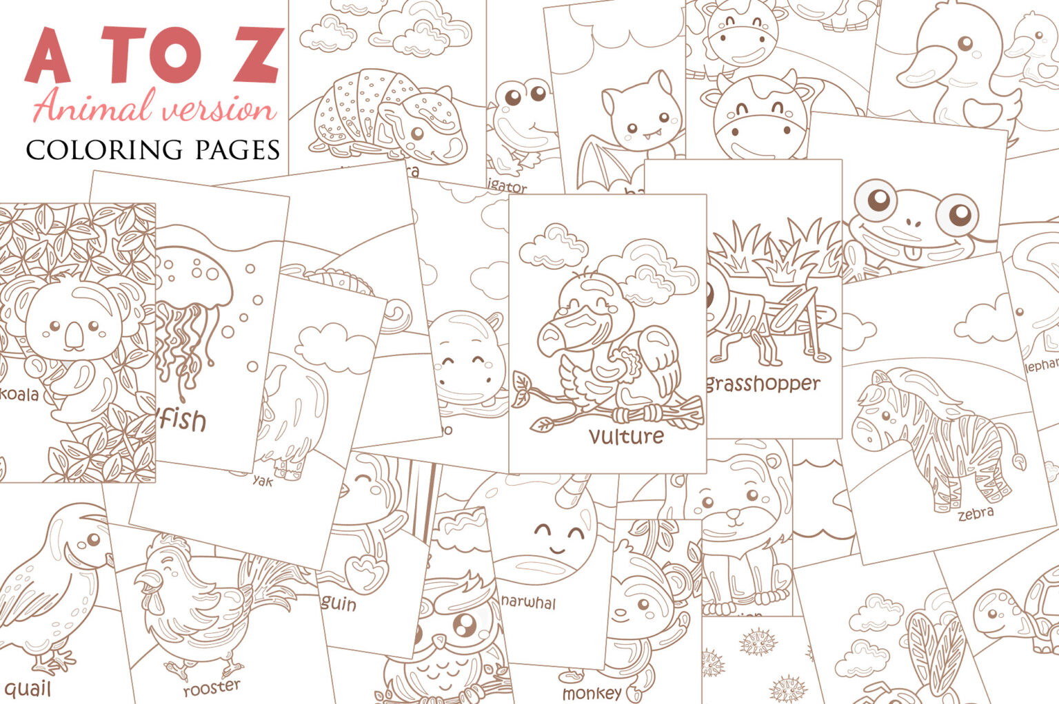 Alphabet A to Z Animal Version Vocabulary School Lesson Letter Reading ...