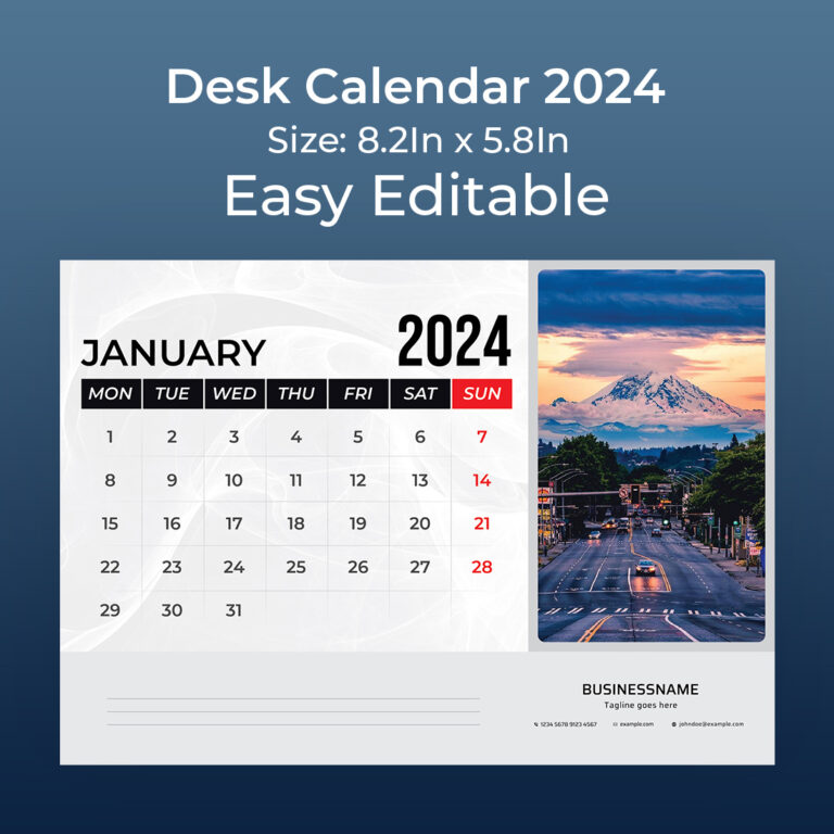 desk calendar 2024 - MasterBundles