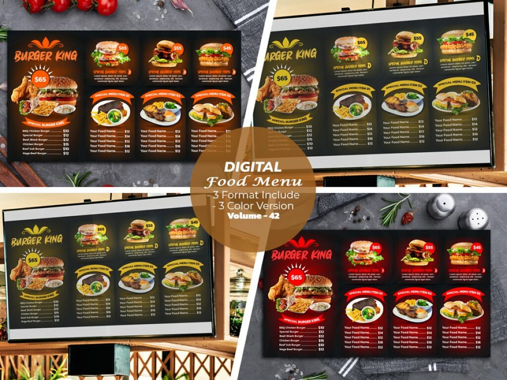 Digital Food Menu Design Template - MasterBundles