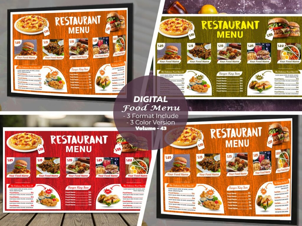 Digital Menu Boards for Restaurant - MasterBundles