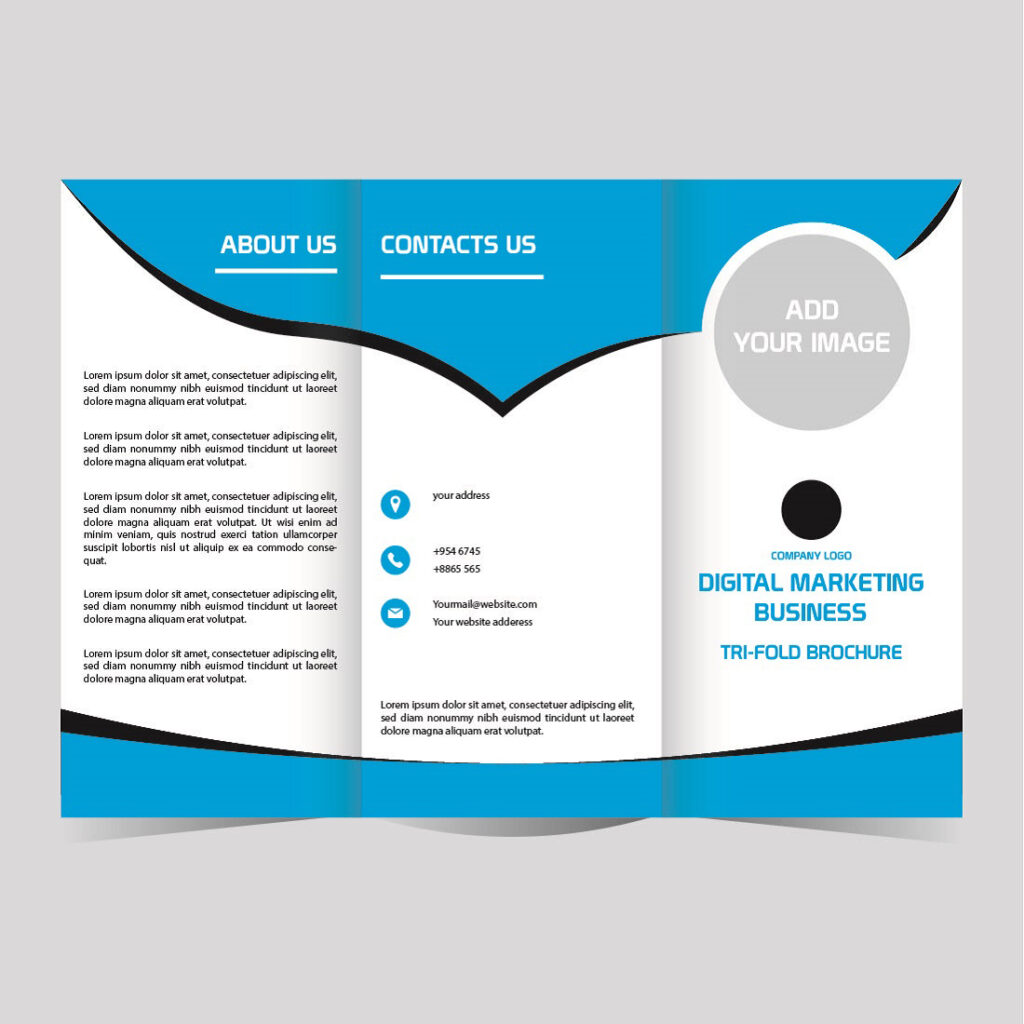 Digital marketing trifold brochure design template - MasterBundles
